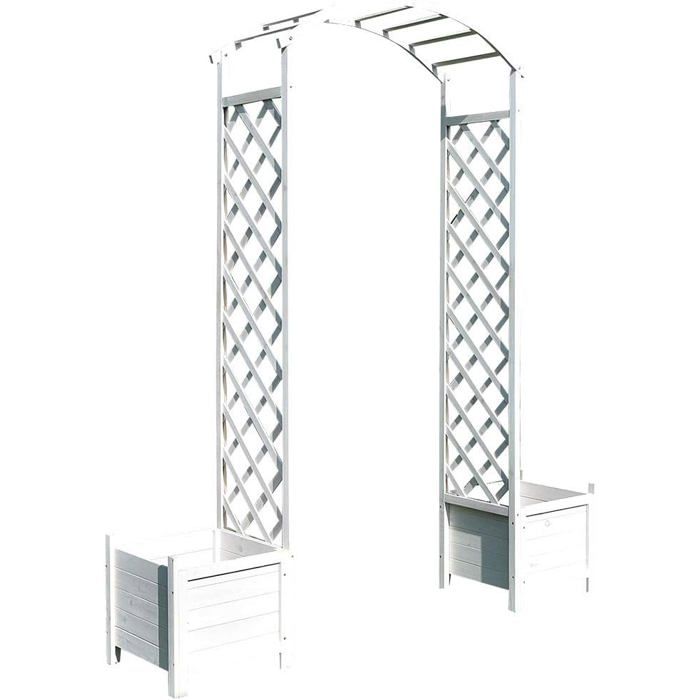 Melko Arche de Rose Aide à l'escalade Blanche Bac à Fleurs Arche de ...