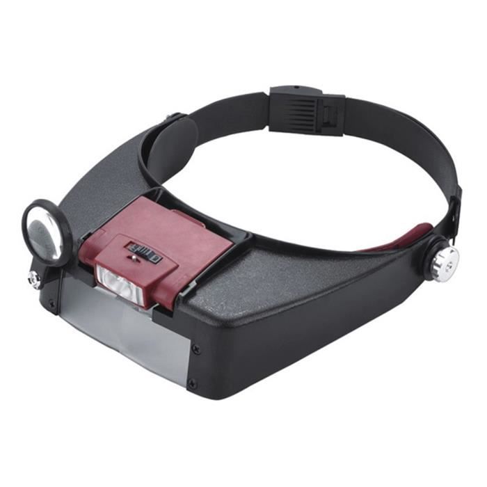 La couleur rouge Loupes à LED bandeau 10X Loupe éclairée tête réglable ...