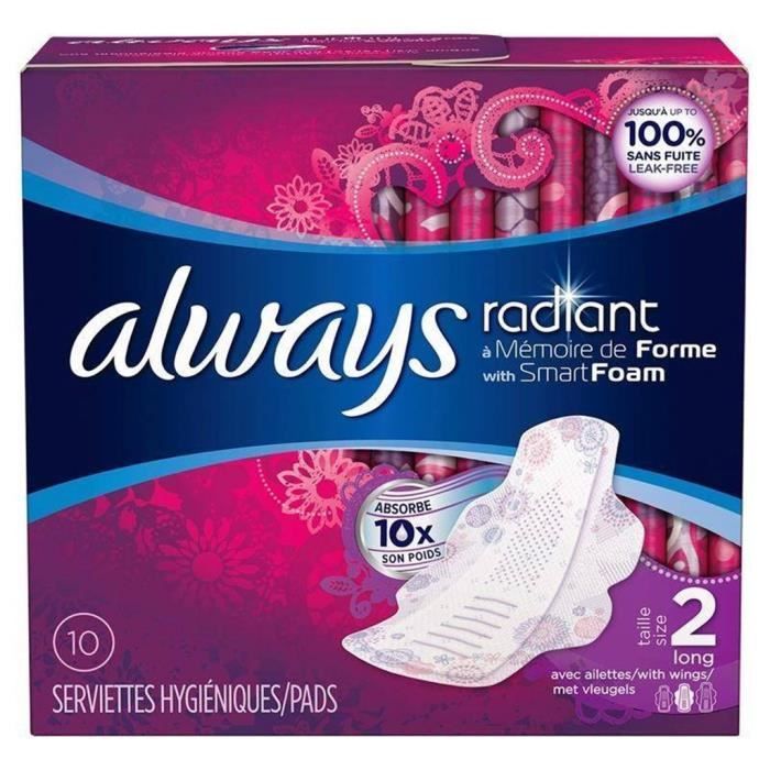 Always Radiant Serviettes Hygiéniques “Taille 2” x10 (lot de 3 ...
