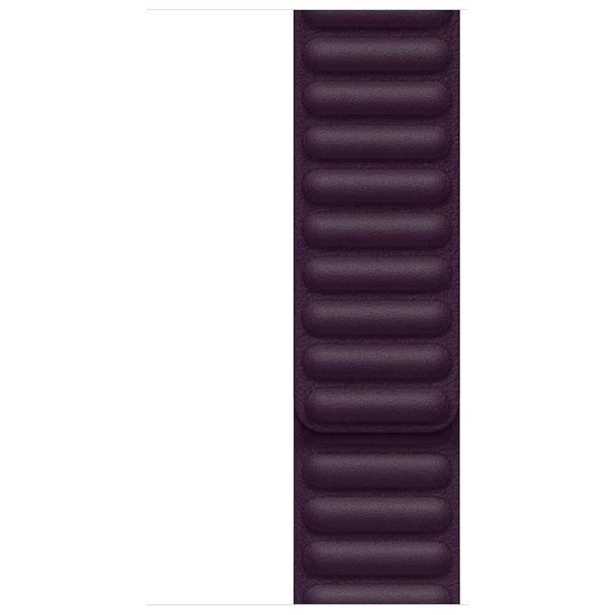 Apple Watch Bracelet à maillons cuir pavot Cerise noire (41 mm) - M-L ...