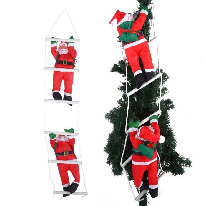 QUT Décorations de vacances du Père Noël (échelle pour deux personnes) pendentif cadeau pour la ...