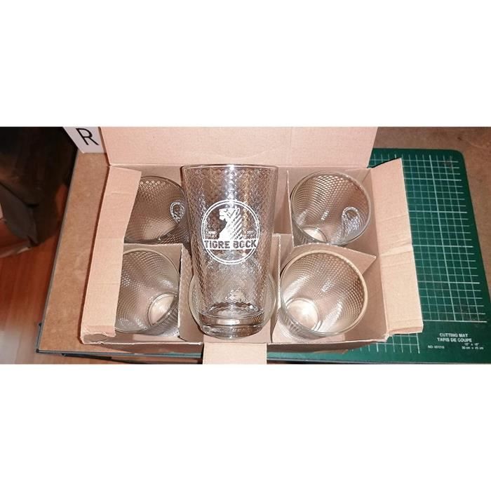 LOT DE 6 VERRES KRONENBOURG TIGRE BOCK - 25 CL - Cdiscount Maison