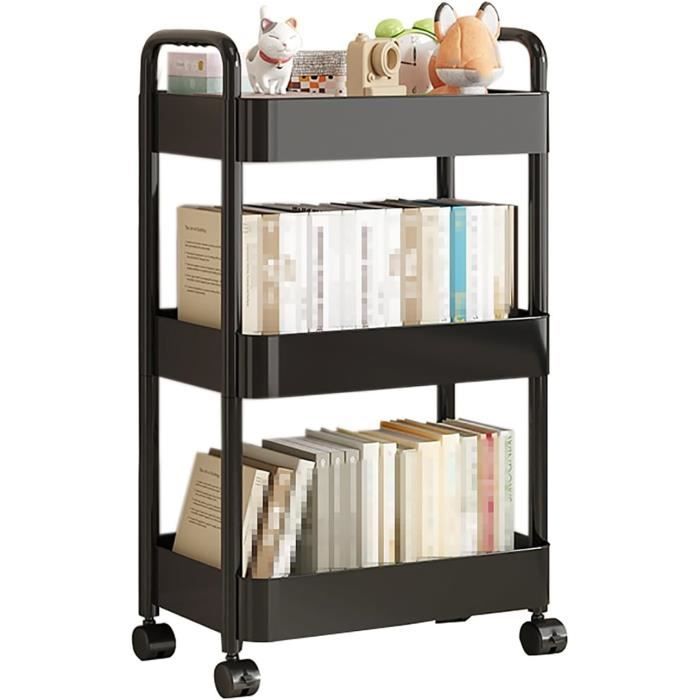 Bibliothèque Mobile Avec Roulettes,Chariot De Rangement Roulant ...