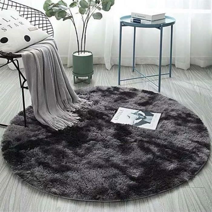 Tapis Moelleux Shaggy À Poils Longs Rond Absorption D'Eau Antidérapant Moquette Peluche De ...