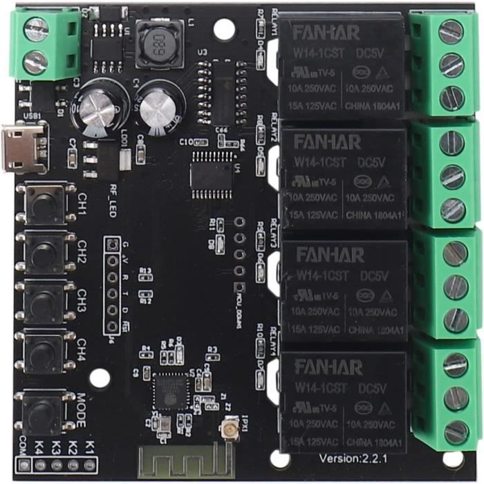 Module De Commutation Wifi 4 Canaux Tuya Commutateur Wifi Smart Life