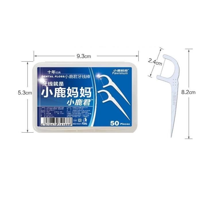 Fil dentaire,50pcs Charbon De Bambou Jetable Dentaire Flosser bâton ...
