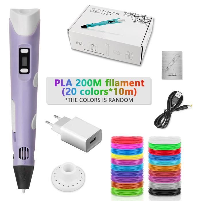 Stylo d'impression 3D, stylo de dessin avec écran LCD, stylo 3D avec 10 couleurs, Filament PLA ...