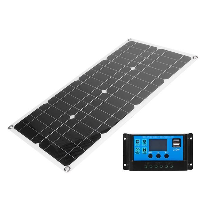 EJ.life Cellule photovoltaïque 20W 18V Panneau Solaire Double USB 12V/5V IP65 Étanche avec ...
