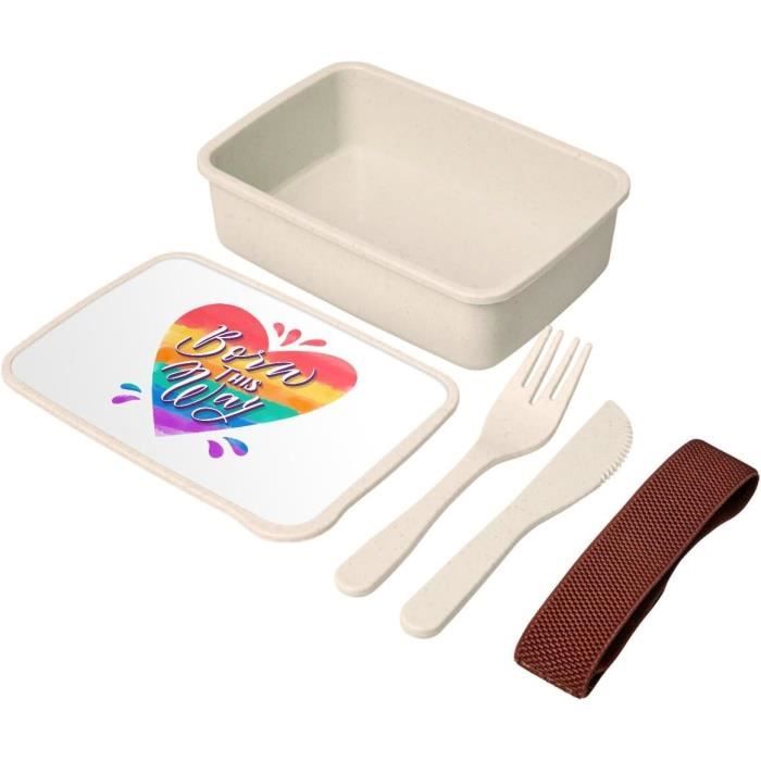 Lunch Box - Boite À Repas Avec Couverts Blanc - Born This Way Lgbt ...