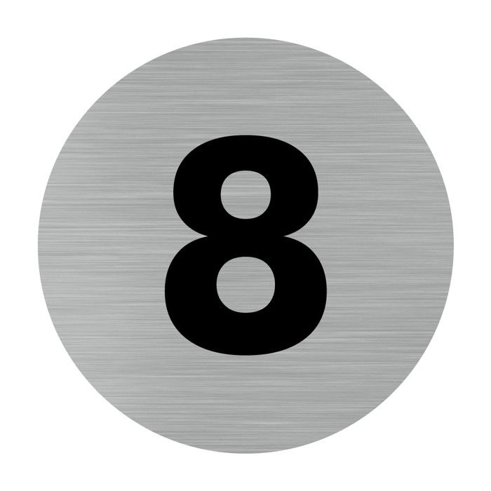 Plaque de porte rond pictogramme chiffre 8, Diamètre 83 mm (8,3 cm ...