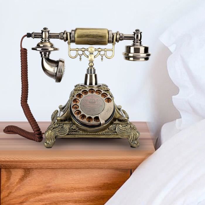 Sonew Téléphone vintage Téléphone à Cadran Tournant en Résine Époxy ...