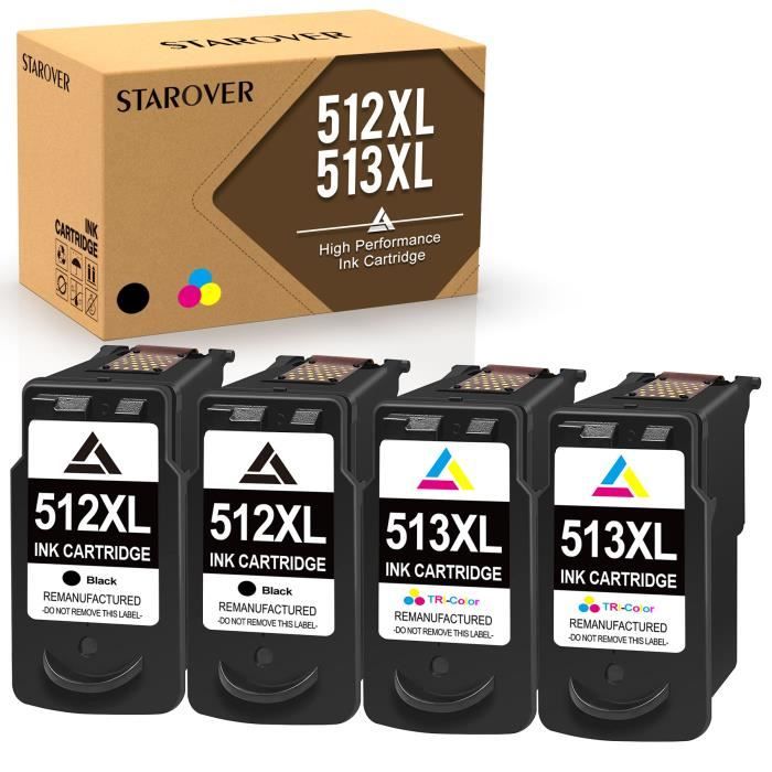 STAROVER 4 Cartouche d'encre compatible pour Canon PG-512 CL-513 PG ...