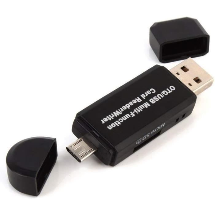 Adaptateur Micro Usb Otg Mâle Et Usb 2.0 Mâle, Lecteur De Carte Sd ...