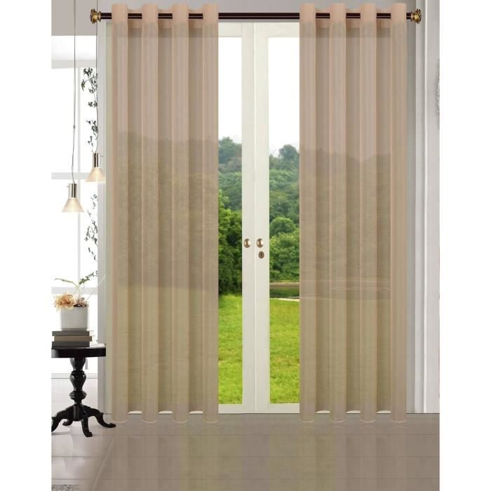 Uni -20332Cn Lot De 2 Rideaux En Voile Transparent Pour Salon Avec ...