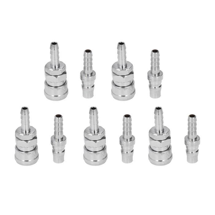 Ensemble de raccords pneumatiques à connexion rapide en acier inoxydable nickelé VVIKIZY (5x8 ...