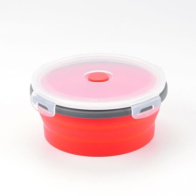 LUNCH BOX - BOITE A REPAS,red round-350ML--Boîte à déjeuner pliante en ...