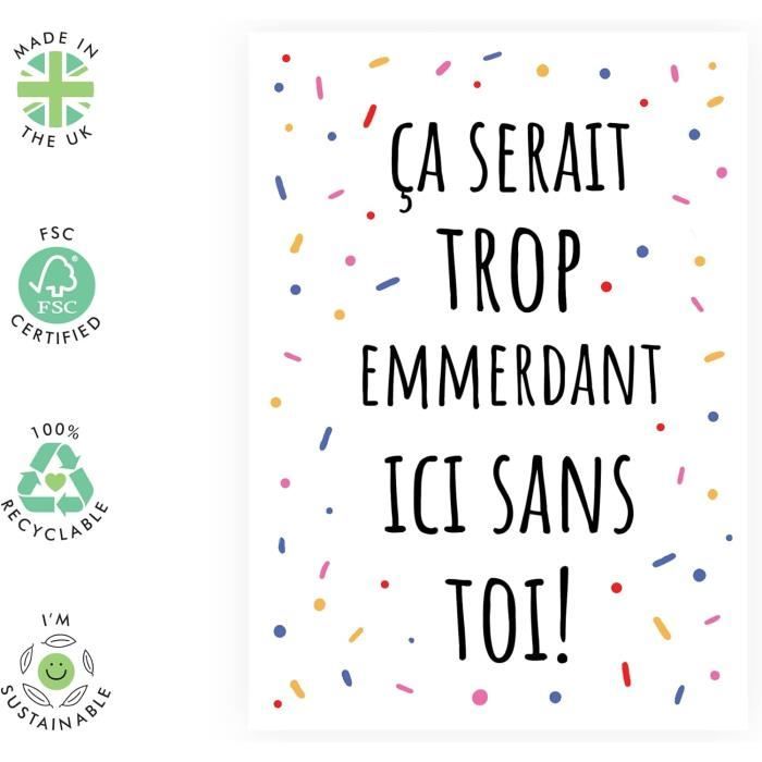 Carte De Départ Humoristique Pour Homme Et Femme – 'Ça Serait Trop ...