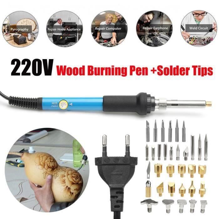 35pcs 220V 60W Pyrogravure Bois Stylo Pyrograveur Fer à souder Panne ...