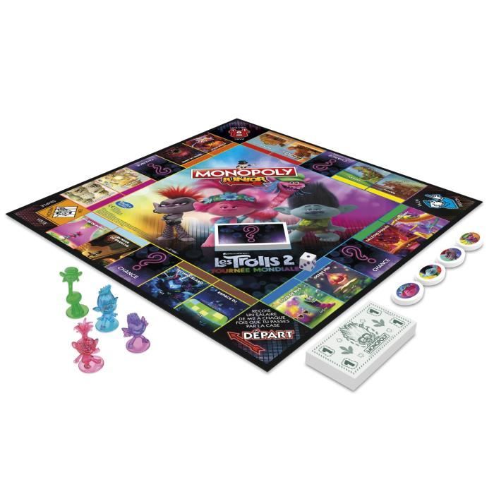 Monopoly Junior Trolls - Jeu de societe - Jeu de plateau - Version ...