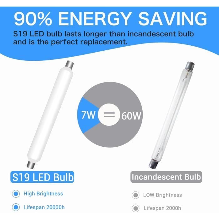 Tube Led Linolite S19 310Mm 7W, 6500K Blanc Froid 600Lm Équivalent 50 ...