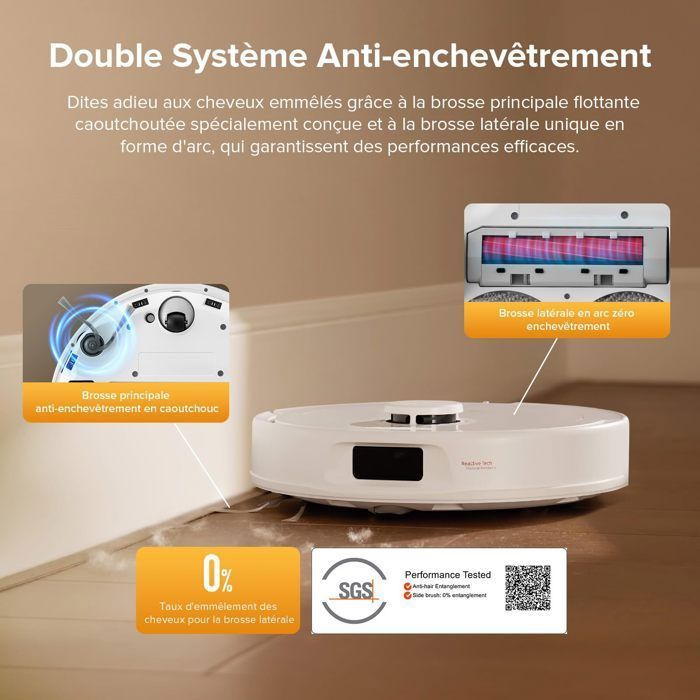 Roborock QV 35S Aspirateur Robot Laveur 10000 pa, Double Anti ...