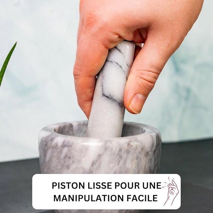 Mortier avec Pilon en Marbre Haut Diamètre intérieur: env, 7 5 cm ...