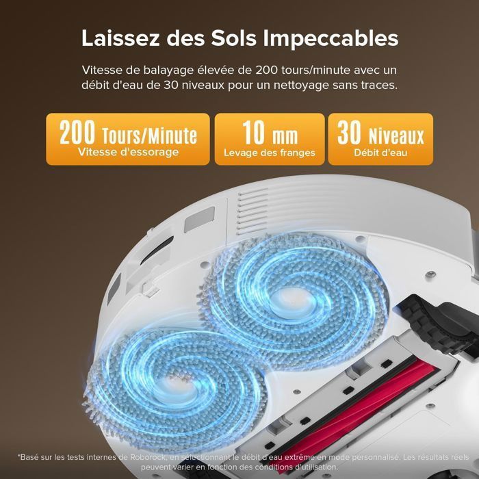 Roborock QV 35S Aspirateur Robot Laveur 10000 pa, Double Anti ...
