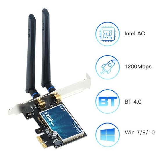 PCE-AC1200 - Carte Réseau Sans Fil Pci-e Wi-fi Wlan De Bureau 1200mbps ...