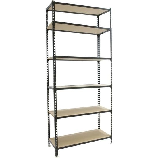 Étagère Métallique Sans Vis Maderclick Superplus 6-400 Antracit-Bois[n665] - Cdiscount Maison