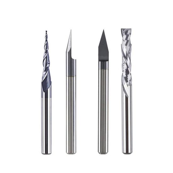 Lot De 4 Fraises 1-8" (3,175 Mm) Tige En Métal Dur Fraise Cnc Fraise À ...
