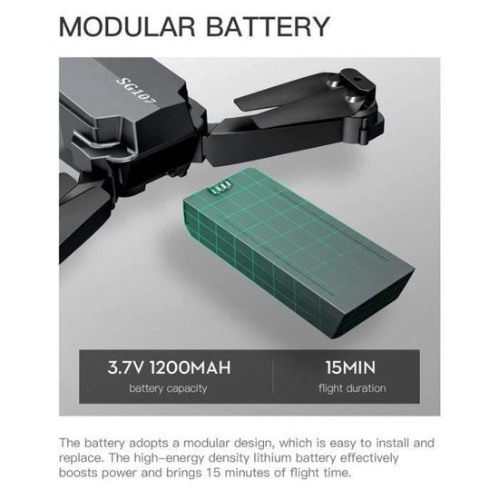 GOODONE-SG107 1080P flux optique pliant drone aérien télécommandé haute ...