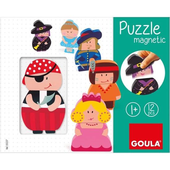 Puzzle - GOULA - Personnages Magnétiques - 12 pièces - Pour enfants à ...
