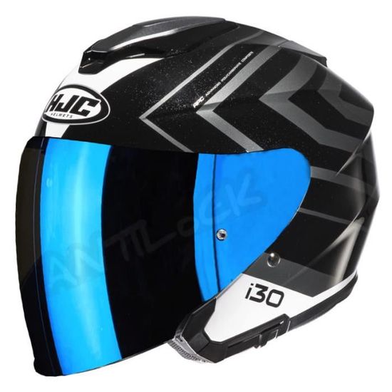 HJC JET i30 ZETRA AVEC VISIÈRE MIROIR BLEU - Cdiscount Auto