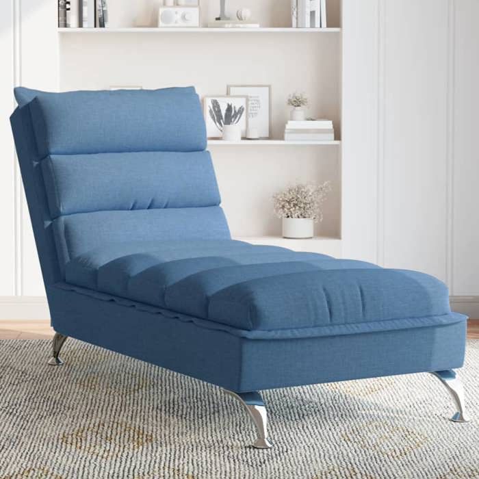 Meridienne salon-Chaise longue - avec coussins bleu tissu - Fauteuil ...
