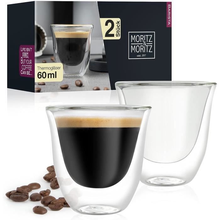 Barista Napoli 2 X Verres À Expresso Double Paroi 60 Ml - Tasses À ...