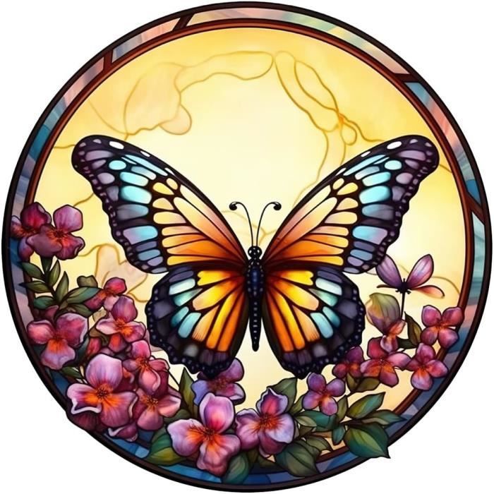 Diamond Painting Vitrail Kit Complet Broderie Diamant Animaux Papillon ...