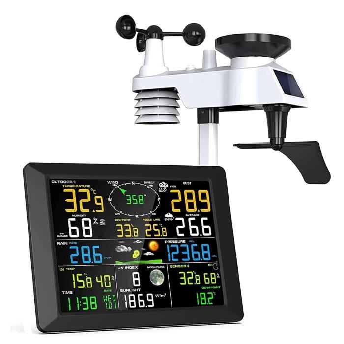 Station Météo Wifi Domestique Console D'Affichage Couleur Intelligente ...
