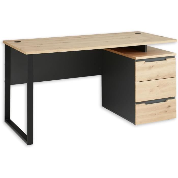 Memphis Bureau Moderne Aspect chêne Artisan Graphite, avec Structure en ...