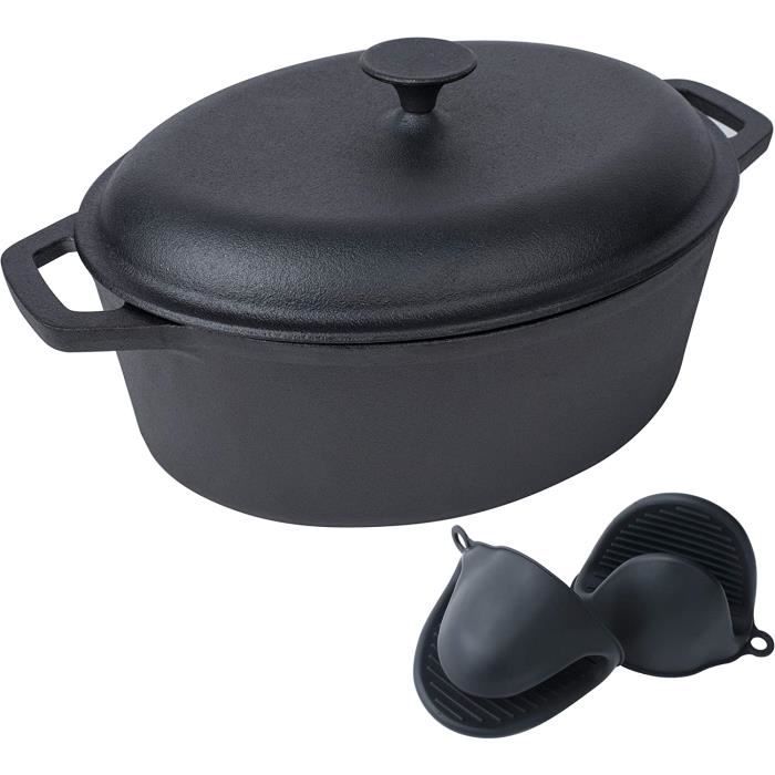 Cocotte en fonte avec couvercle Casserole ovale en fonte - pour toutes ...