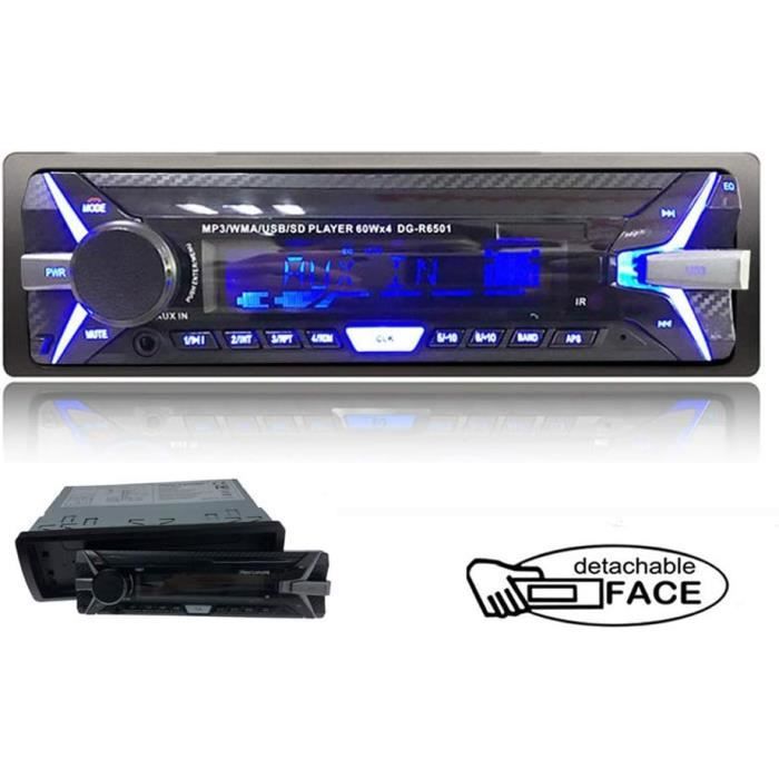 Détachable Rds Mp3 Autoradio Voiture Lecteur Mp3 1 Din Voiture Stéréo Audio Autoradio Bluetooth ...