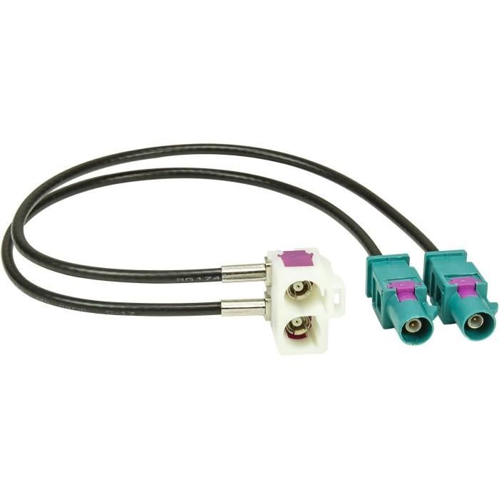 1557-002 Adaptateur D'Antenne Double Fakra 2 X Fakra (M) Mâle À Double Fakra (F) Femelle ...