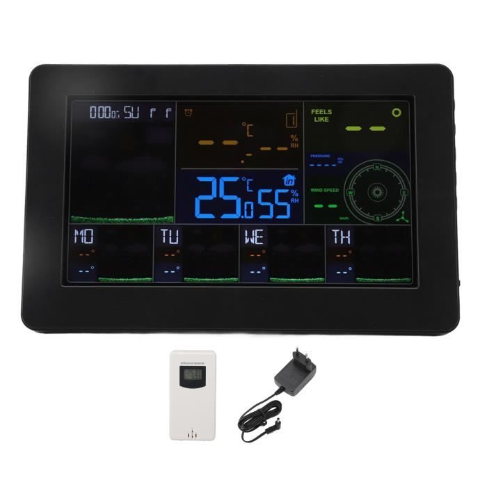 Dilwe thermomètre fil Stations Météo Intérieur Extérieur, Affichage ...