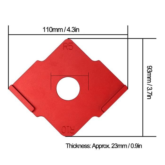 YIC 3 Pièces Modèle De Coin Rond Menuiserie Filet Alliage Rayon Gabarit ...