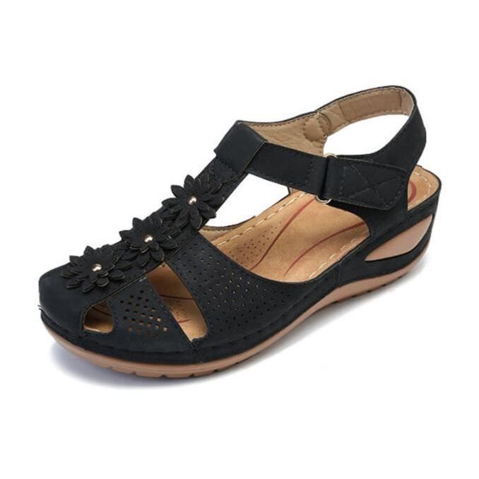 Femme Sandale Tête Ronde Fish Mouth Sandals Orthopedic Sandals été ...
