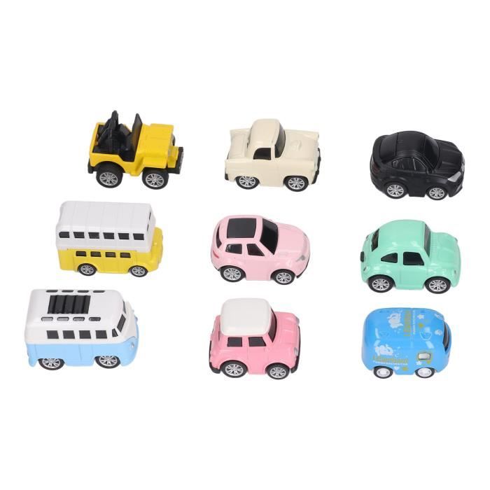 Mxzzand Jouets de voiture à tirer Pack de 9 voitures à tirer, Bus ...