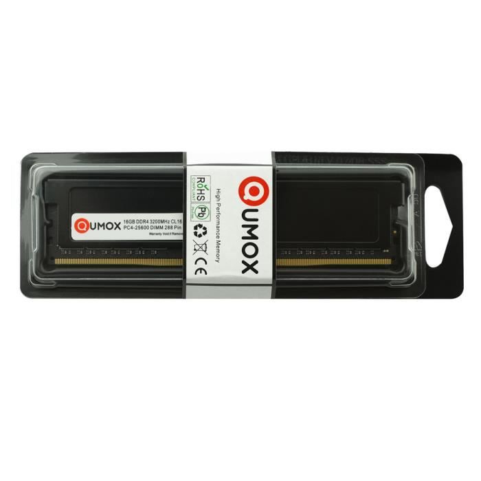 Mémoire RAM - QUMOX - 16Go DDR4 - 3200MHz - DIMM - CL16 - 1.2V - Cdiscount Informatique