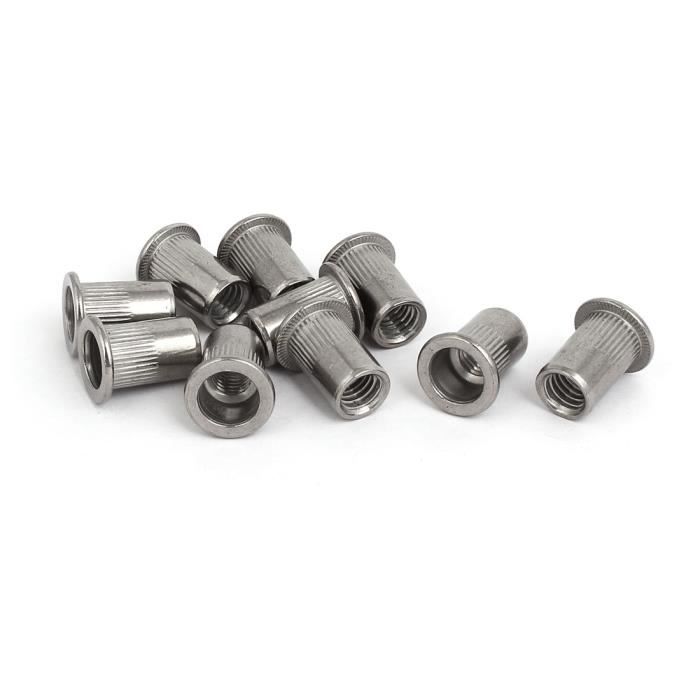 SOURCING MAP M8 x 18mm Acier inoxydable 304 écrou Rivet à tête encart ...