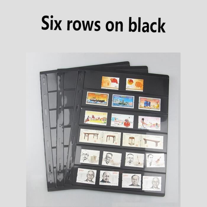 ALBUM PHOTO,6 Line Black--Page'album de timbres en PVC Transparent, LOT ...