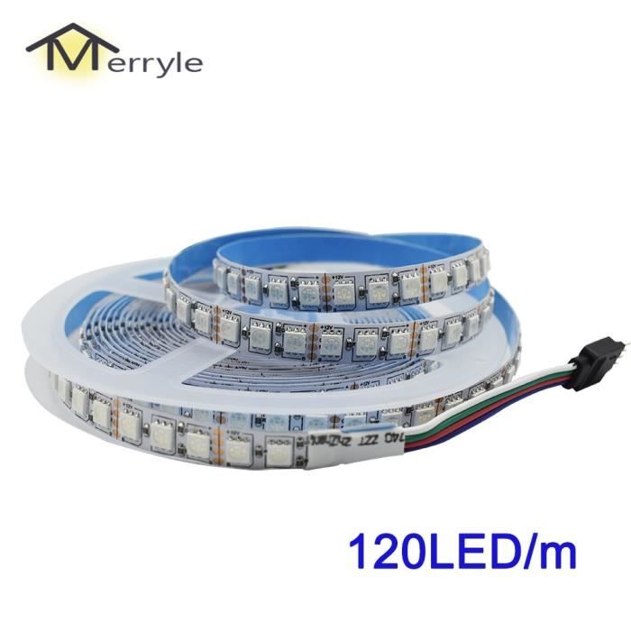BANDE LED,RGB-2m--Bande lumineuse à diodes LED RGB, 2m 3m 5m, 120 LED-m ...