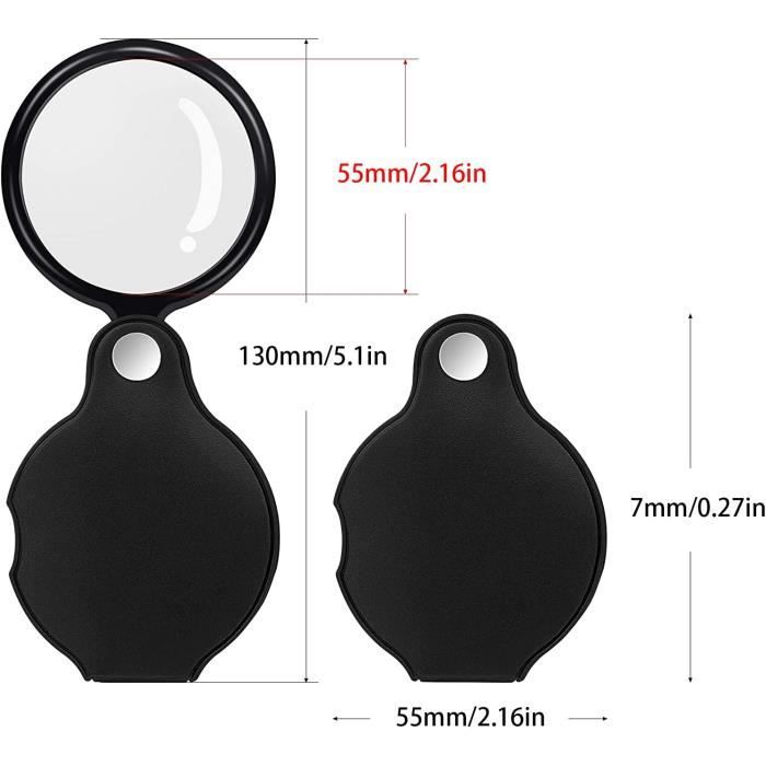 Mini Loupe, Loupe De Poche Pliante, Loupe De Lecture Grossissement 8X ...